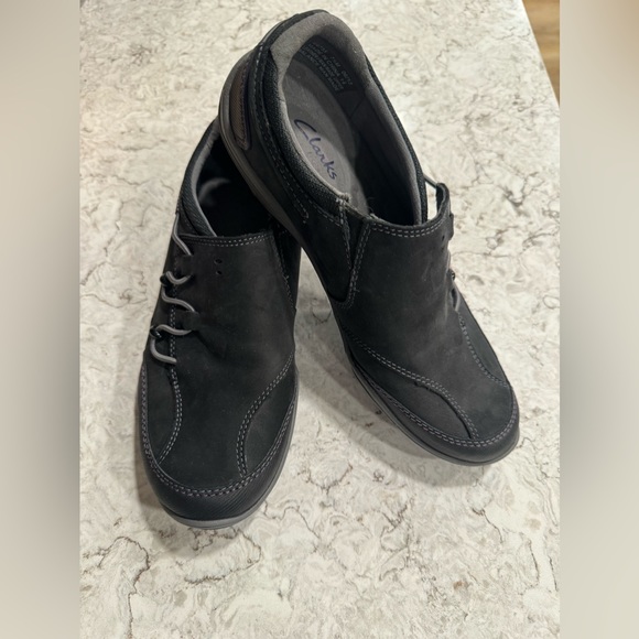 Clarks | Shoes | Clarks Privo Black Leather Comfort Shoes Size 75 M ...
